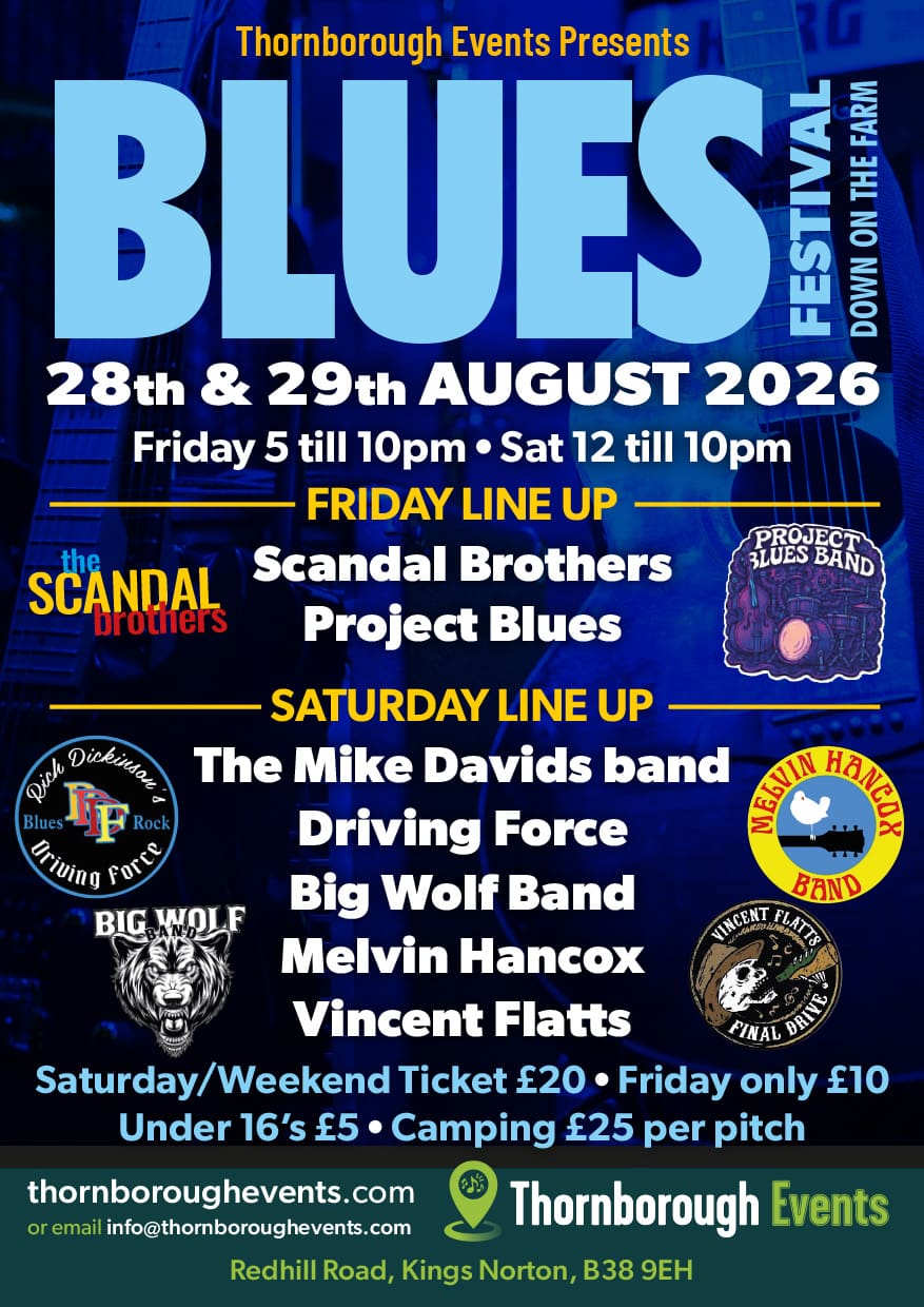 Blues Festival 2026 – Tickets | Thornborough Events